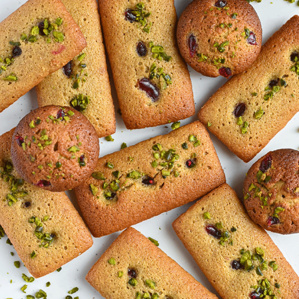 Raspberry and Pistachio Financier - dla-naturals
